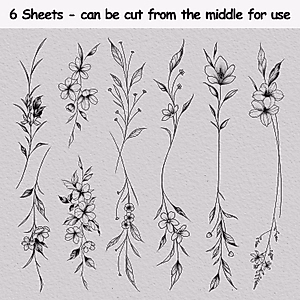 Cerlaza Tiny Temporary Tattoos for Women Girls, Realistic Fake Tattoos That Look Real and Last Long for Adult, Waterproof Hand Tattoos Stencils Stickers for Body Art-12 Sheets