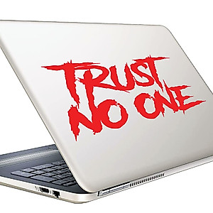 Trust No One Decal Sticker Vinyl Bumper Cling for Car Truck Window Boat Laptop Wall Cooler Tumbler | Die-Cut/No Background | Multiple Sizes and Colors (14” Inch, White)