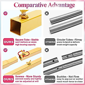 Fomcet Metal Arch Backdrop Stand Set of 2 Gold Wedding Arch Stand 7.2FT & 6FT Arched Backdrop Frame for Birthday Party Baby Shower Graduation Ceremony Decoration