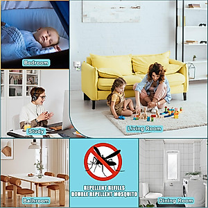 Moskiller Mosquito Repeller, Electronic Mosquito Repellent Plug in, Include 1 Pack 280 Hr Repellent Refills for Home, Bedroom, Office, Kitchen