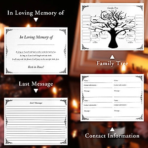 Funeral Guest Book for Memorial Service, Celebration of Life Guest Book with Table Sign, Pen and Box, Guest Sign in Book for Funeral Service, Elegant Black Memorial Books for Celebration of Life