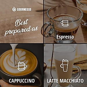 Gourmesso 50ct Flavored Espresso Pods | Int.5 | Proudly Fairtrade | Compatible with Nespresso Original Capsule Machines | Caramel Vanilla Chocolate Hazelnut Coconut