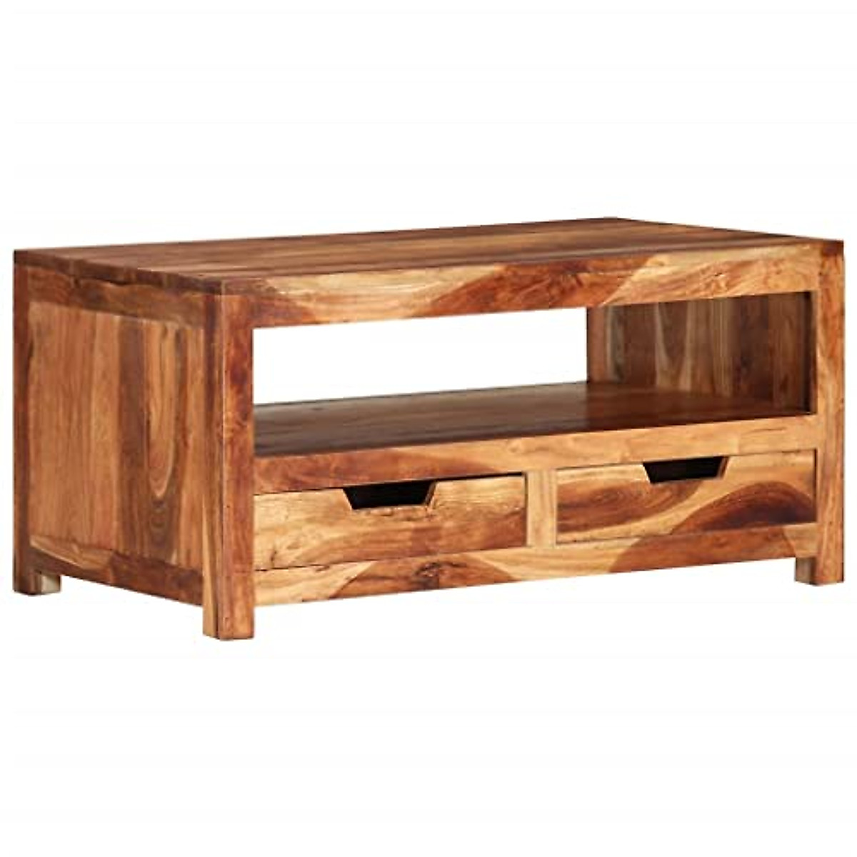 QJBSAVVA Coffee Table 33.1"x19.3"x15.7" Solid Wood Acacia,Entrance Table Tray Tables Center Table Low Table Suitable for Meeting Rooms, Reception Rooms, Offices