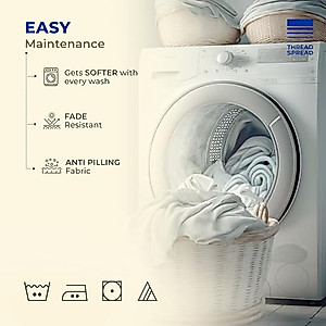 THREAD SPREAD 100% Egyptian Cotton Sheets Queen Size - 600 Thread Count Sheets Queen, 4 PC White Luxury Sheets Queen Size, Extra Soft, Cooling Sateen Weave Deep Pocket Sheet, Fits Mattress upto 18"