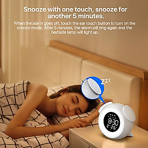 Powstro Sunrise Alarm Clock, Sunrise Lamp Alarm Clock Loud Alarm Clock for Heavy Sleepers, 25 Music & 5 Lighting Modes Cute Sunset Alarm Wake Up Light Clocks for Bedroom Adults Kids Teens