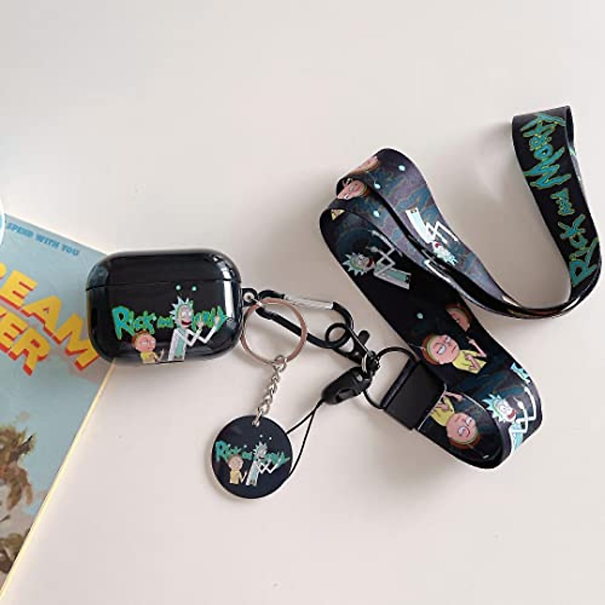 NOLEGA Fancy Funny Friendly Gestures and Unique IMD Process TPU Soft AirPods Pro 2019 Case Compatible AirPods Pro 2nd Generation Case（2022 Release） With Cartoon Lanyard Keychain AirPods Pro 1/2nd Case