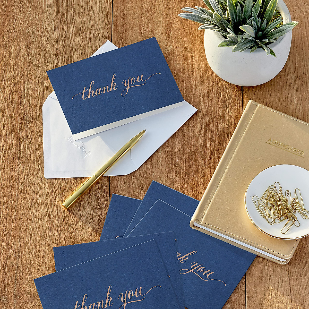 Hallmark Pack of Thank You Cards, Elegant Silver Foil (40 Thank You Notes with Envelopes)