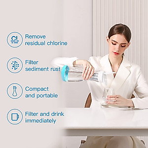 FACHIOO Glass Water Filter Pitcher - Clean Water in Seconds - Filters 211 Gallons - BPA Free - 1.3L - NSF Certified Carbon Water Filter Removes Lead, Odors, Microplastics & Chlorine