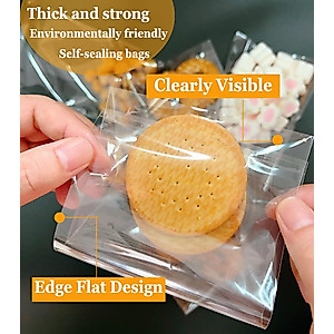 Cookie Bags 4x6 Inch,320 Pcs Clear Cellophane Bags for Packaging Cookies & Treats - Self-Sealing,Plastic Wrappers for Bakery Packaging and Gifts