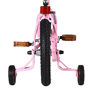 JOYSTAR 14 Inch Kids Bikes with Training Wheels & Basket, Vintage Girls Bike for Toddler of 3-5 Years Old Girls & Boys, Kids Bicycle, Pink