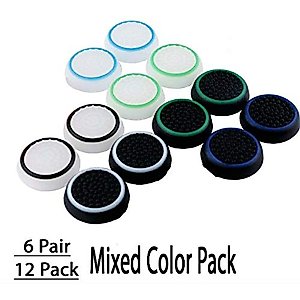 6 Pairs 12 Pcs Silicone Cap Joystick Thumb Grip Protect Cover for Ps3 Ps4 Xbox 360 Xbox One Wii U Game Controllers
