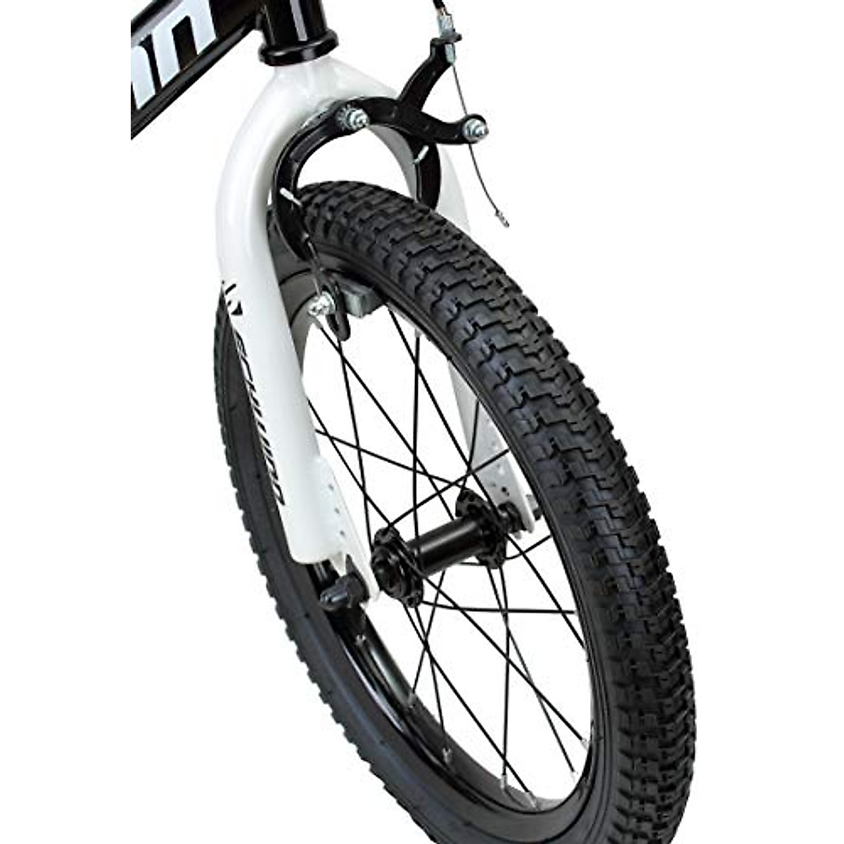 Schwinn Koen & Elm Toddler and Kids Bike, For Girls and Boys, 16-Inch Wheels, BMX Style, With Saddle Handle, Training Wheels Included, Chain Guard, and Number Plate, Black