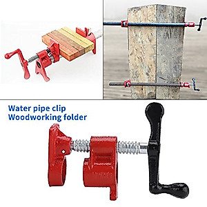 Acogedor Pipe Clamping Set, 3/4 Wood Gluing Pipe Clamp Set, Duty Woodworking Cast Iron Tool