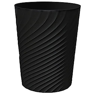 DAJITRE 1.8 Gallon Small Trash Can Wastebasket Recycling Bin Slim Profile for Compact Spaces Bathroom, Office, Bedroom, Kitchen (1.8 Gallon, Black)