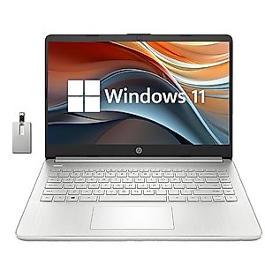 HP 14" FHD IPS-Type Lightweight Laptop, AMD Ryzen 3-3250U, 16GB RAM, 256GB PCIe SSD, AMD Radeon Graphics, True Vision HD Camera, Wi-Fi 5, Bluetooth, Win 11, Silver, 32GB USB Card