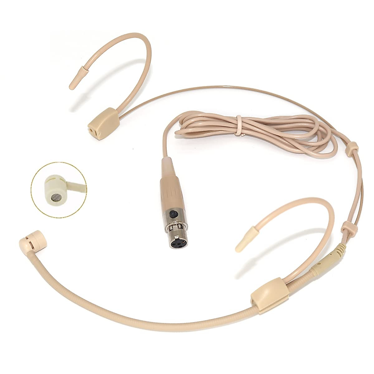 XGWTH Headset Microphone Double Over Ear Earset Headworn Mic Condenser Cardioid Compatible with Shure Wireless System Bodypack Transmitter Mini 4 Pin XLR TA4F Plug