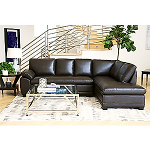 Abbyson Living Leather Sectional, Brown