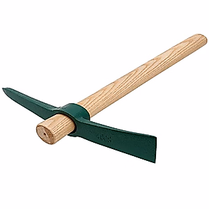 MANCHAP 2 PCS 17.7 Inch Pick Mattock Hoe, Small Garden Pick Tool with Hardwood Handle for Weeding, Digging, Cultivating, Camping or Prospecting