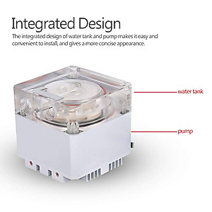 CPU Water Cooling Pump,3000RPM Fast Heat Dissipation Computer Pump 800L/H 3.5 Meters Pump Head PC Pump (White)