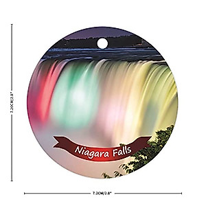 Vinisong Christmas Ornament Niagara Falls' Colourful New Look Landscape Keepsake Hanging Ornament Christmas Ornament Gift Christmas Holiday Decorations Christmas Bauble Ceramic Ornaments