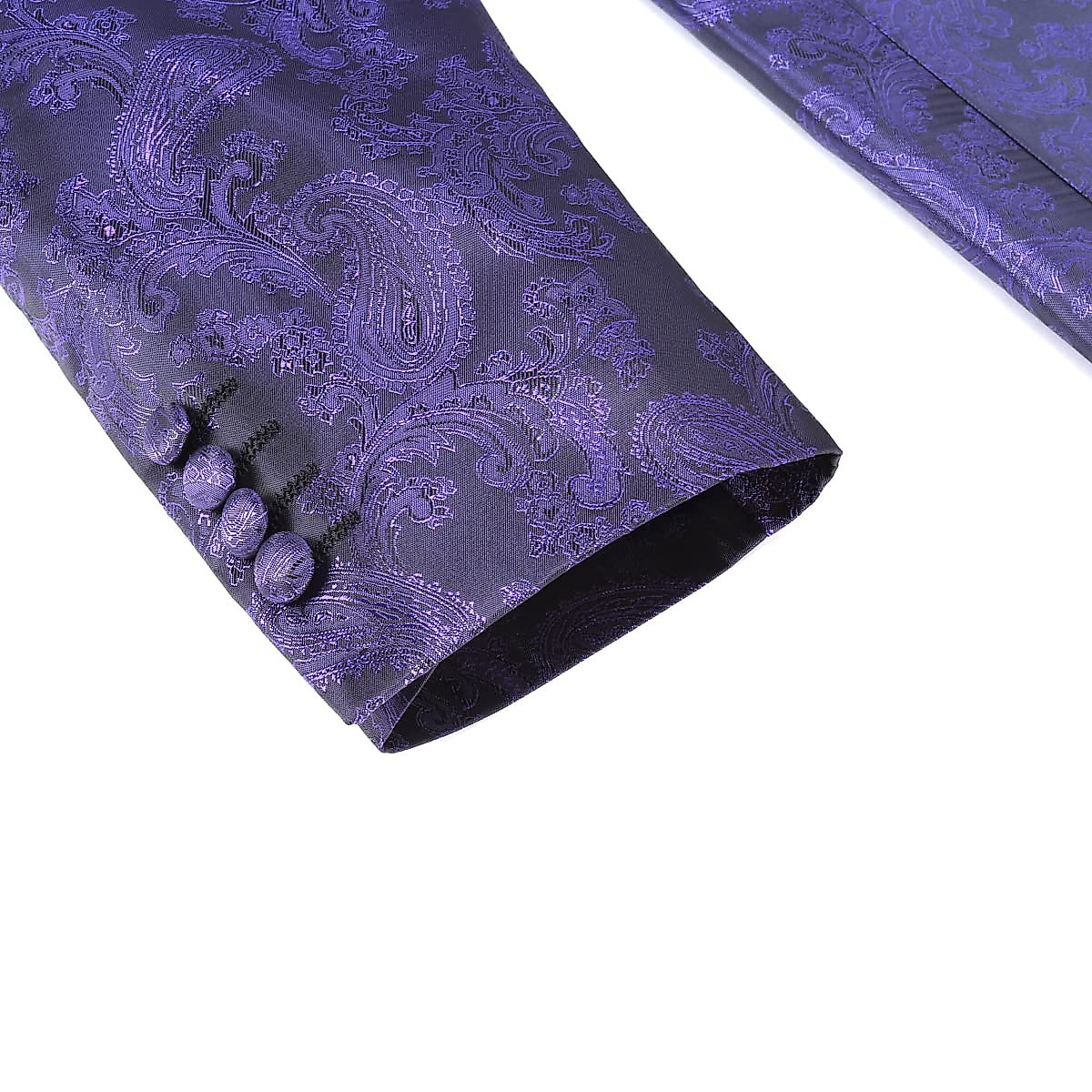 Cloudstyle Mens Slim Fit Paisley Suit Party Suit Jacket One Button Jacquard Sport Coat Purple