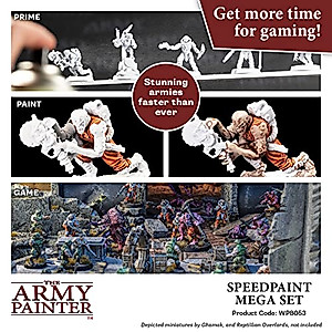 The Army Painter Speedpaint Mega Set - 24 x 18ml Speed Model Paint Kit Pre Loaded with Mixing Balls and 1 Brush- Base, Shadow and Highlight in One Miniature and Model Paint Set for Plastic Models