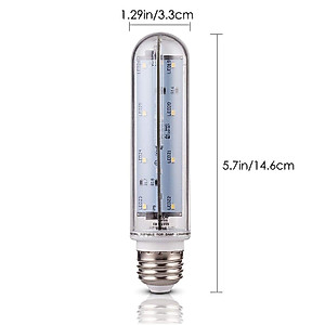 Tento Lighting T10 LED Tube Light, Tubular Light Bulb, E26 Medium Base, Sub Zero Fridge and Freezer Light Bulb Replacement, Aquarium Light Bulb, Type T Bulb, 60w - 70w, 5000k, Cool White (2 Pack)