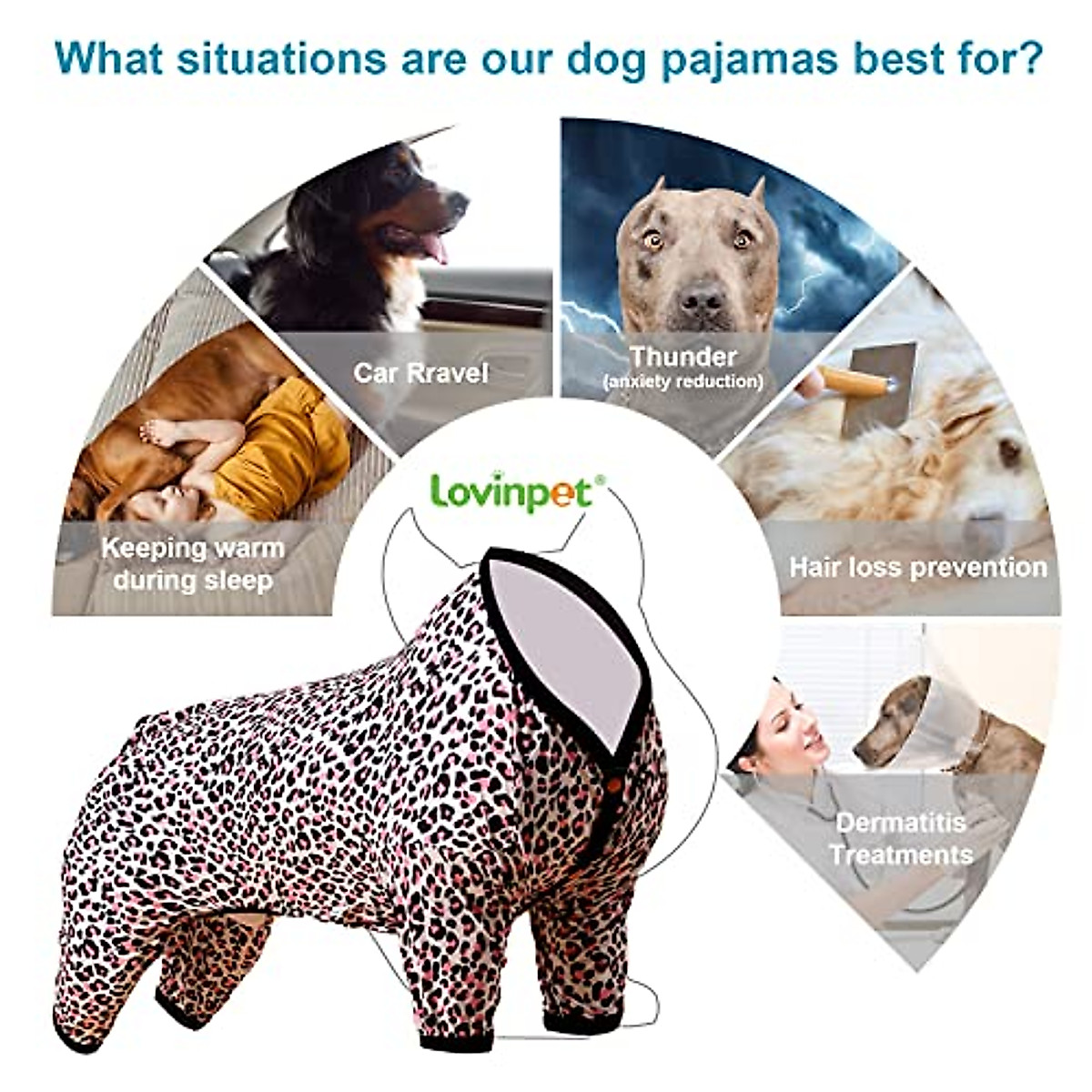 LovinPet Lovin Pet Pajamas - Double Brushed Stretch Knit, Neon Pink Cheetah Print, UV Protection, Pet Anxiety Relief Shirt, Lightweight Pullover Pet Pajamas, Full Coverage Dog Pjs,Leopard Pink 3XL