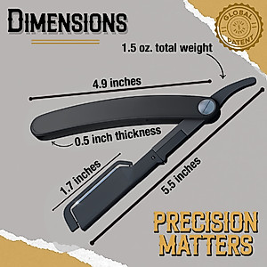 Better Barber Professional Straight Edge Razors for Men-Premium Disposable Razor Kit for Shaving Hair/Beard-Men’s Shave Kit Safety-Razor for Men (Refill blades pack, 80 Units)