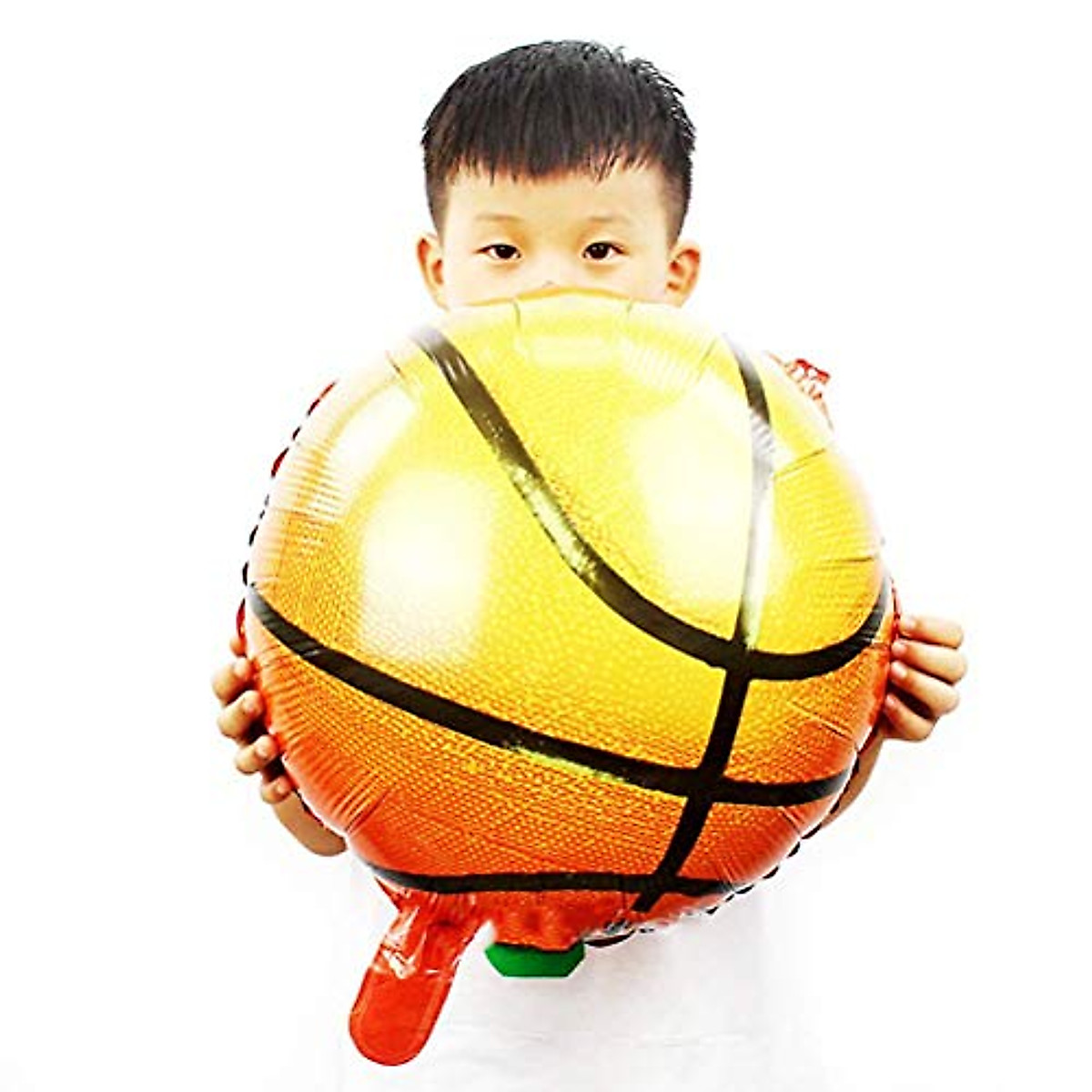 BinaryABC Basketball Mylar Foil Balloons,Sports Theme Party Supplies,10Pcs(18 Inch) (Basketball-1)