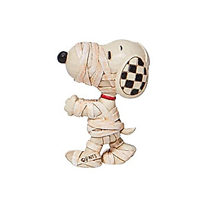 Enesco Peanuts by Jim Shore Snoopy Dressed as a Mummy Miniature Figurine, 3 Inch, Cream