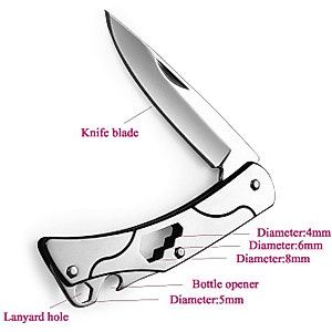 WWZJ Stainless Steel Self-Defense Folding Pocket Knife With Bottle Opener, Mini Knife(4 knives)
