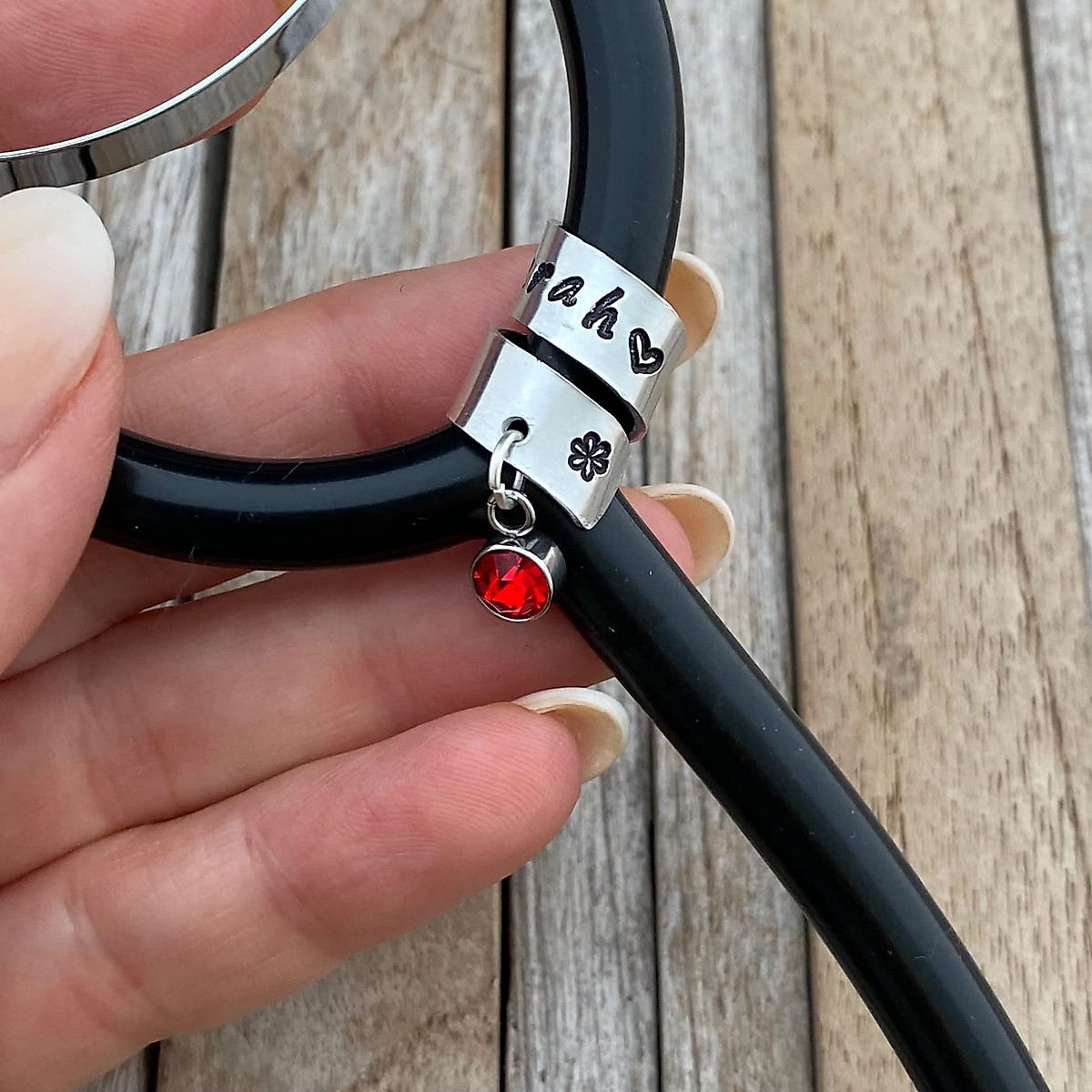 International Nurse day Gift, Aluminium Stethoscope ID Tag with Birthstone charm, Stethoscope Charm, Stethoscope Name Tag, Nurse Appreciation Gift, Nurse Graduation Gift, Pinning Ceremony Gift