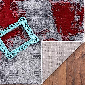 LUXE WEAVERS Rug Nuvola 8722 Red Distressed Abstract Area Rug 2x3