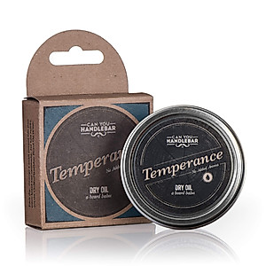 CanYouHandlebar Temperance - Fragrance Free Unscented - Premium Beard Balm for Men | Dry Oil Beard Conditioner | 2 Oz Stainless Steel Tin