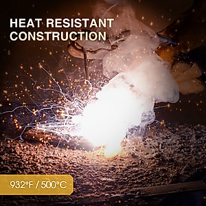 TOOLIOM 195A Stick Welder 110/220V Dual Voltage MMA Welder Hot Start Arc Force Anti-Stick Welding Machine & 16 Inches 932℉(500℃) Heat Fire Resistant Leather Mig/Stick Welding Gloves