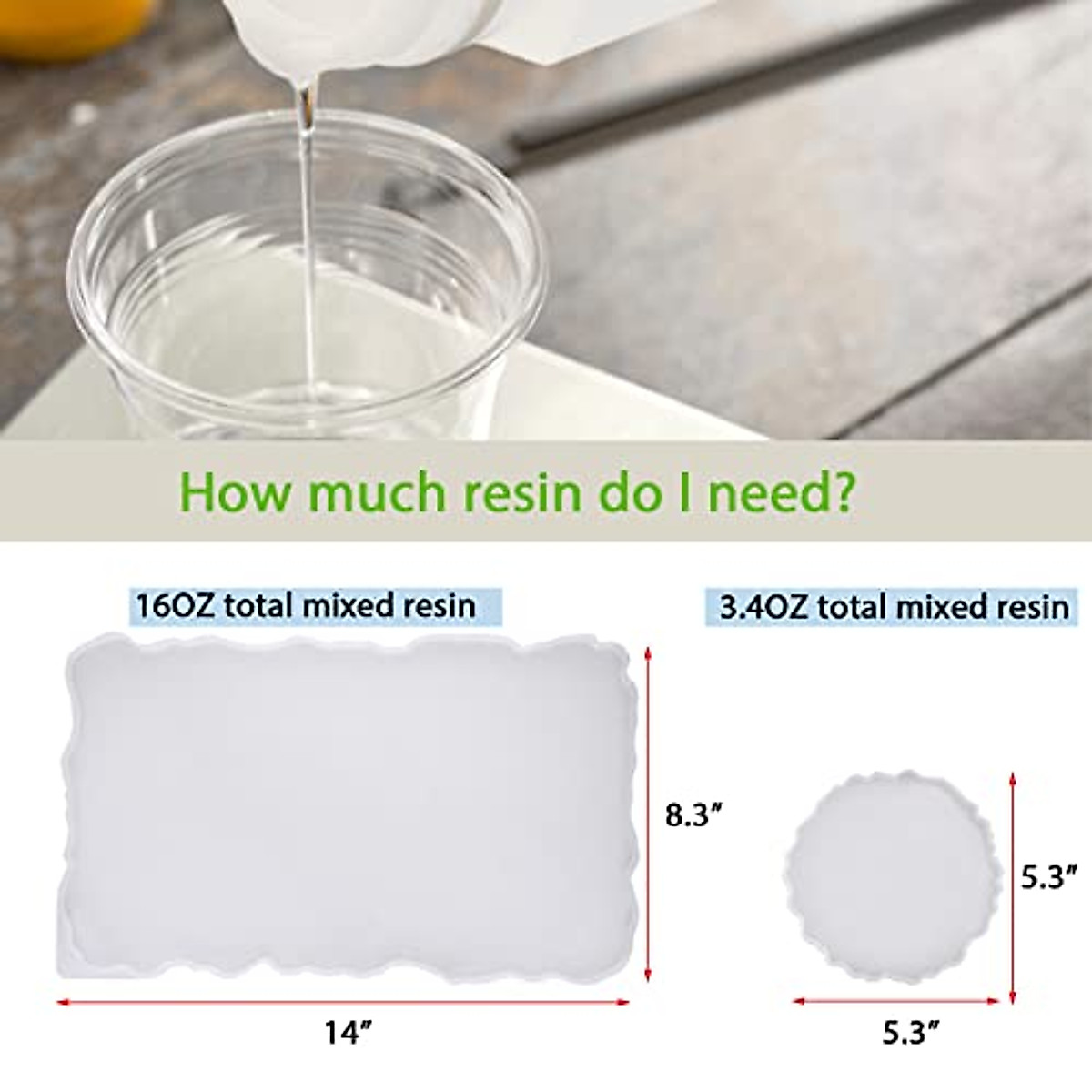 Booshow XL Resin Tray Mold Silicone & 3Pcs Geode Coaster Molds for DIY Crafts, Epoxy Resin Casting Molds for Making Faux Agate Tray, Serving Board, Home Decorations