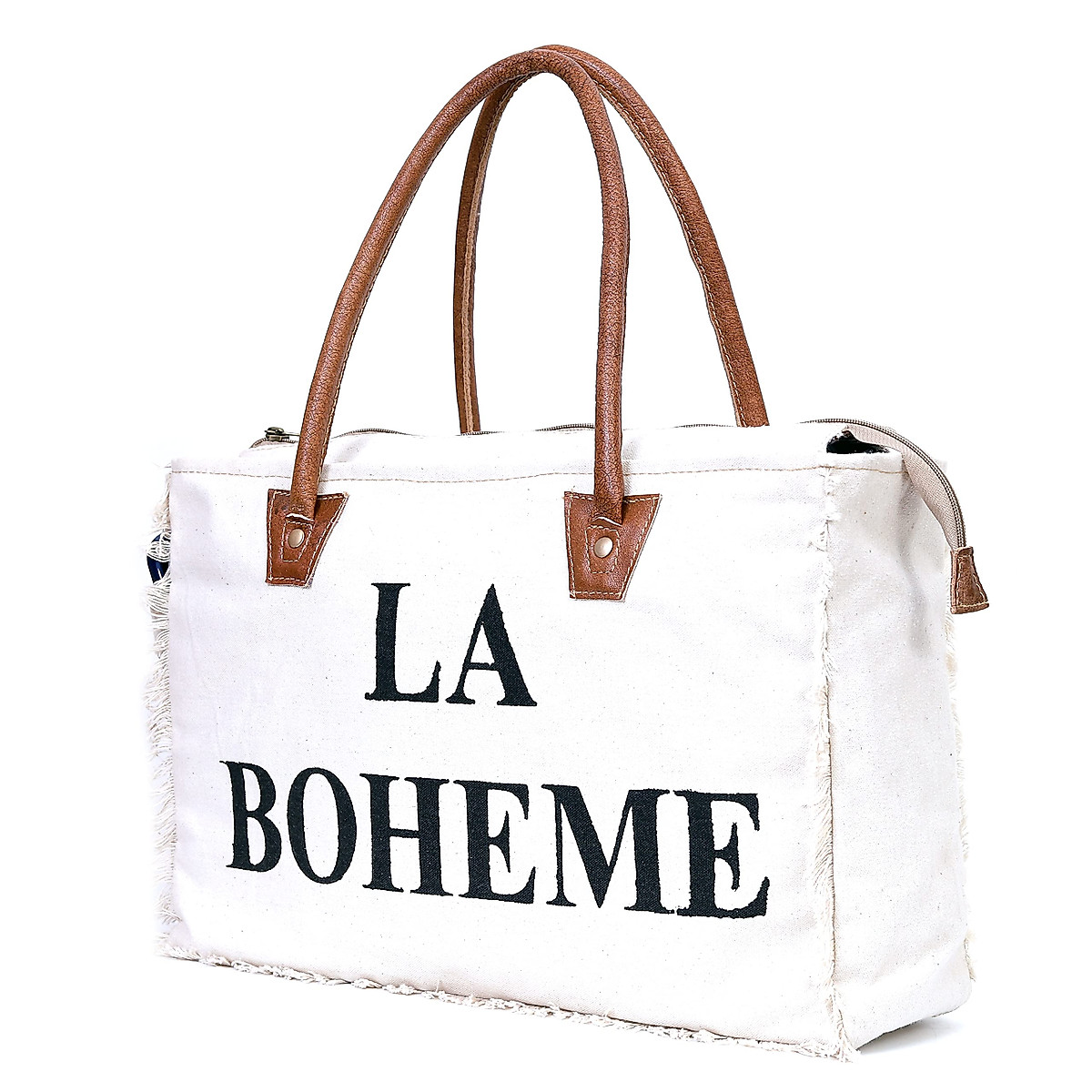 CREATIVE LEATHER ART bags for women handbag, canvas bag, canvas tote bag, canvas tote bag for women, bags for women handbag (16 x 11 Inch, Off-White)