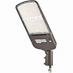 300W Outdoor LED Parking Lot Light with Slip Fitter Mount, 0-10V Dimmable, 5000K, 45000LM [1000W HPS/HID Equiv] UL/DLC Dusk to Dawn Photocell Sensor LED Commercial LED Flood Light