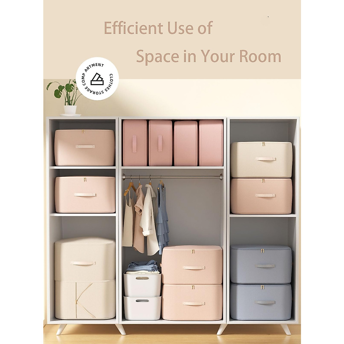 2024 Ultra Space Saving Self Compression Storage Bags, Heavy Duty Organizer Totes for Comforters, Clothes, and Blankets, Premium Quilt Compression Packaging Bags Grey