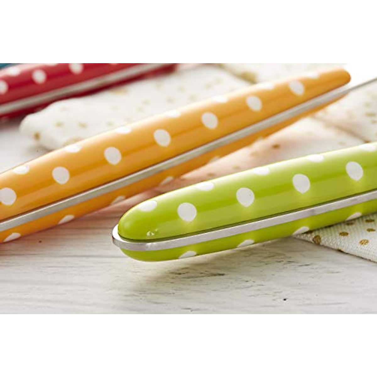 ANNOVA 24PCS Flatware Set - Stainless Steel Silverware/Cutlery with Color Handles - 6 x Dinner Forks, 6 x Dinner Knives, 6 x Dinner Spoons, 6 x Dessert Spoons - Service for 6 (Mix Color)