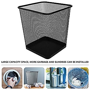 Zerodeko Metal Wire Mesh Waste Basket Recycling Bin Small Waste Basket Trash Can for Near Desk Recycling Garbage Container Bin for Office Home Bedroom Black