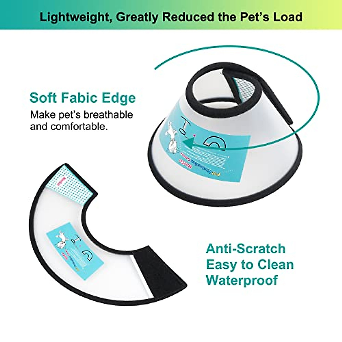 MintCat Mini Cat Cone for Rabbits, Adjustable Recovery Pet Cone, Protective Elizabethan Collar for Rabbits Tiny Kitten After Surgery to Stop Licking