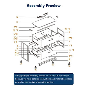 AODK File Cabinet with Charging Station Filing Cabinet for Home Office, Large File Cabinets with Lock, Office Storage Cabinet 2 Drawer for Legal/Letter/A4 File, White
