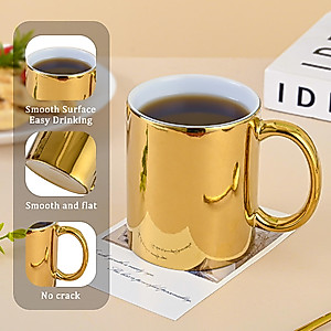 Bycnzb Coffee Mugs gold Ceramic Mug set of 4 Ceramic Cups for Coffee, Tea, Cocoa (12oz)