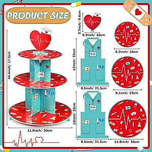 3 Tier Nurse Graduation Party Decoration Nurse Themed Party Decorations Nurse Party Cupcake Stand Medical Rn Themed Party Supplies Nursing Themed Cupcake Holder Decor for Doctors Nurses Day