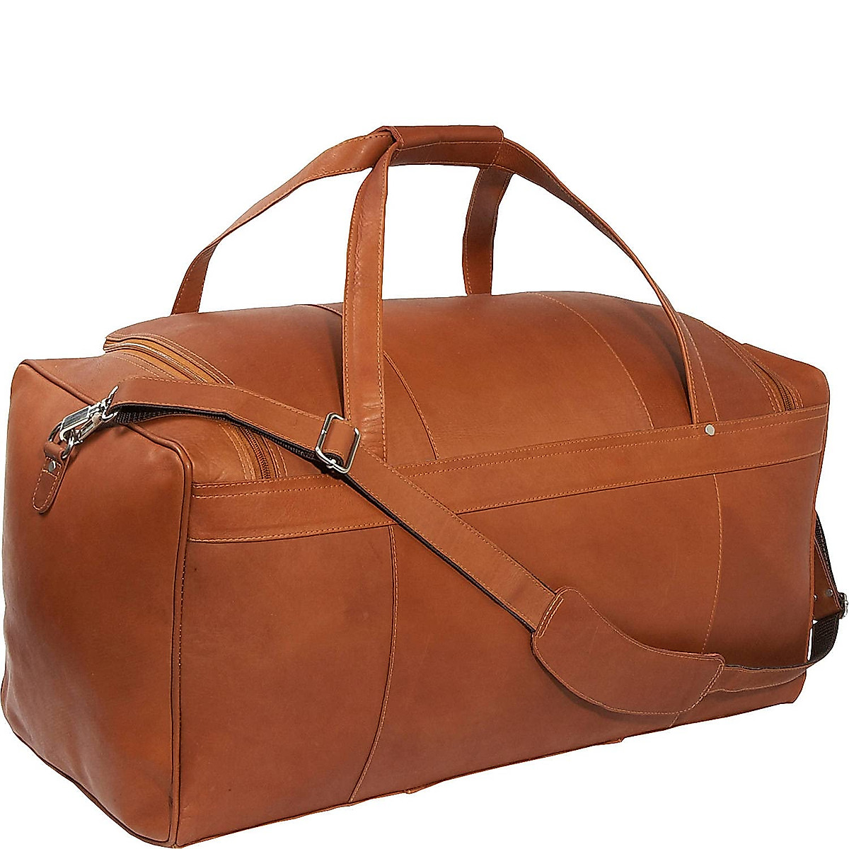 Piel Leather Traveler's Select Large Duffel Bag, Saddle, One Size