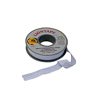 PROCURU Liontape G701 3-Pack 1/2" x 1200" (100-Ft) Heavy Duty Professional Teflon Tape, for Water/Oil/Gas, 4-Mil, High Density, Up to 12000 psi, Grey