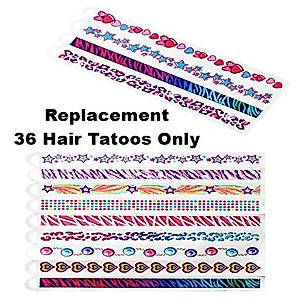 Replacement Parts for Hair Tattoos Barbie - Barbie Hair Tattoos Doll Playset BDB19 ~ Includes Pink Spray Bottle and 36 Hair Tattoos