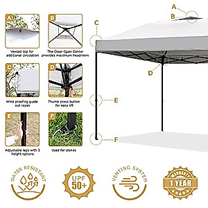 Leader Accessories Silver Pop-Up Canopy Tent 10'x10' Canopy Instant Canopy Straight Leg Shelter with Wheeled Carry Bag, with 4pcs Sandbags